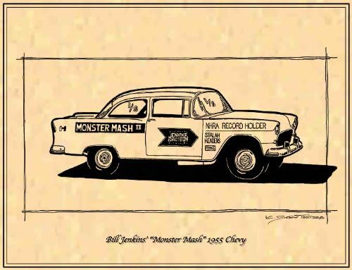 Amazon.com: Bill Grumpy Jenkins' Tuned Monster Mash 1955 Chevy Poster ...