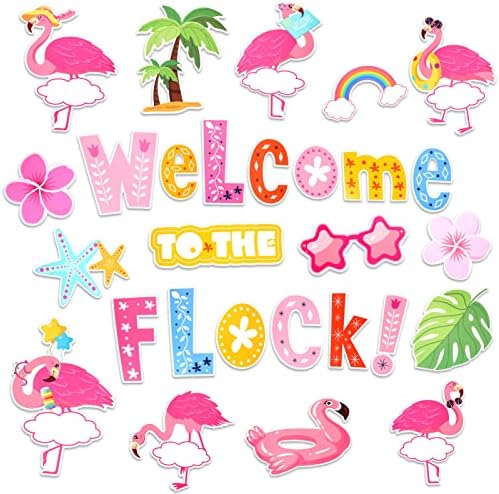 Amazon.com: HOWAF 56pcs Flamingo Cutouts, Hawaii Flamingo Themed ...