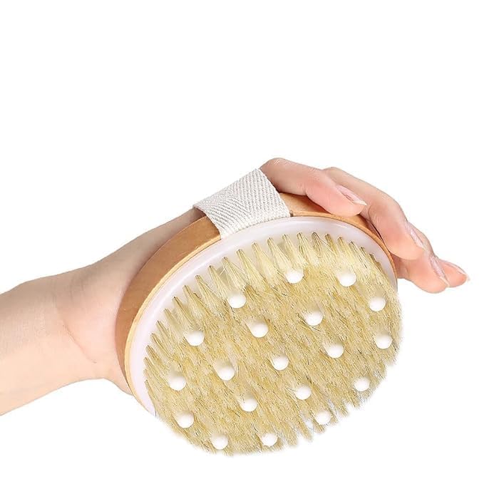 Zyomatiq Body bath brush round Shape Body Brush Solid Wood Frame Hair ...