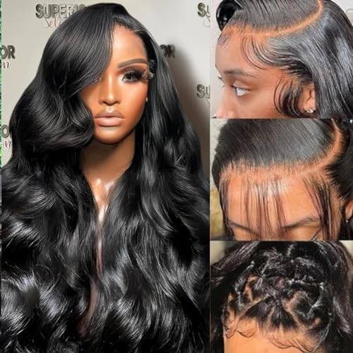 Amazon.com : Body Wave Lace Front Wigs Human Hair Pre Plucked 13x6 Lace ...