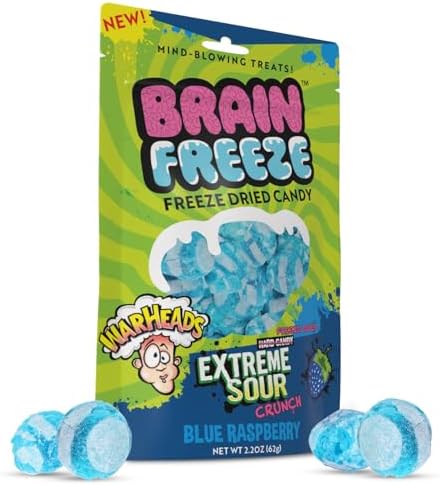 Amazon.com : BRAIN FREEZE by Warheads Blue Raspberry Dried Candy ...