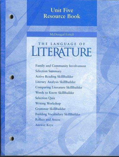 Unit Five Resource Book, McDougal Littell, The Language of Literature ...