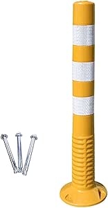 Amazon.co.jp: Parking Obstacles Soft Rubber Fixed Type Parking Bollard ...