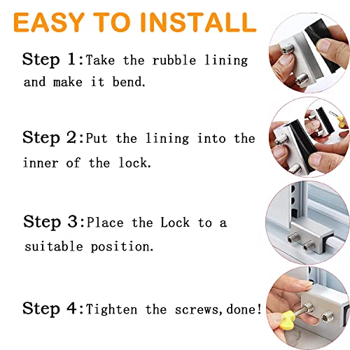 Snapklik.com : Window Lock, 8 Sets Sliding Window Locks Security Up And ...