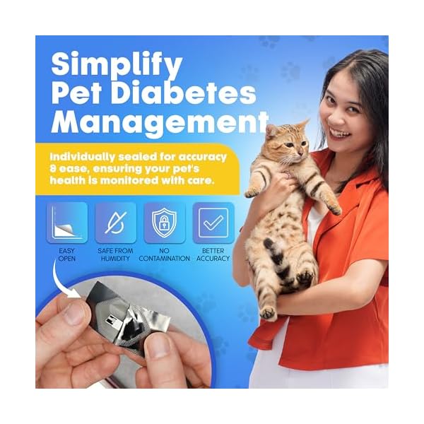 PetTest Diabetes Blood Glucose Tests Strips for Dogs and Cats for use ...