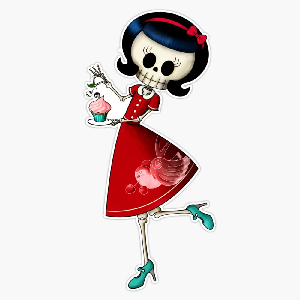 Skeleton Pin Up Girl Drawing