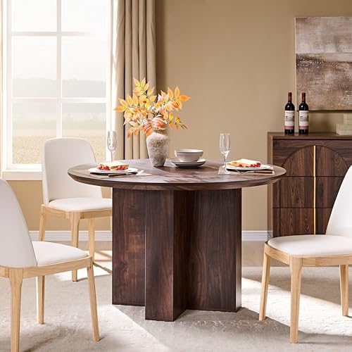 Amazon.com: OKD 47" Round Dining Table for 4 People, Modern Pedestal ...