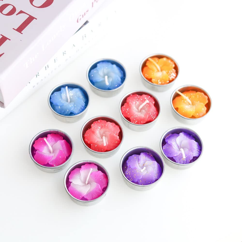 Amazon.com: 10 Pcs Flowers Tealight Candles Aromatherapy Relax Candles ...