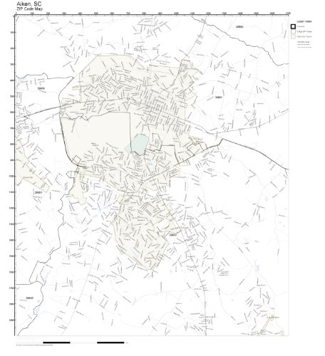 ZIP Code Wall Map of Aiken, SC ZIP Code Map Not Laminated: Amazon.com ...