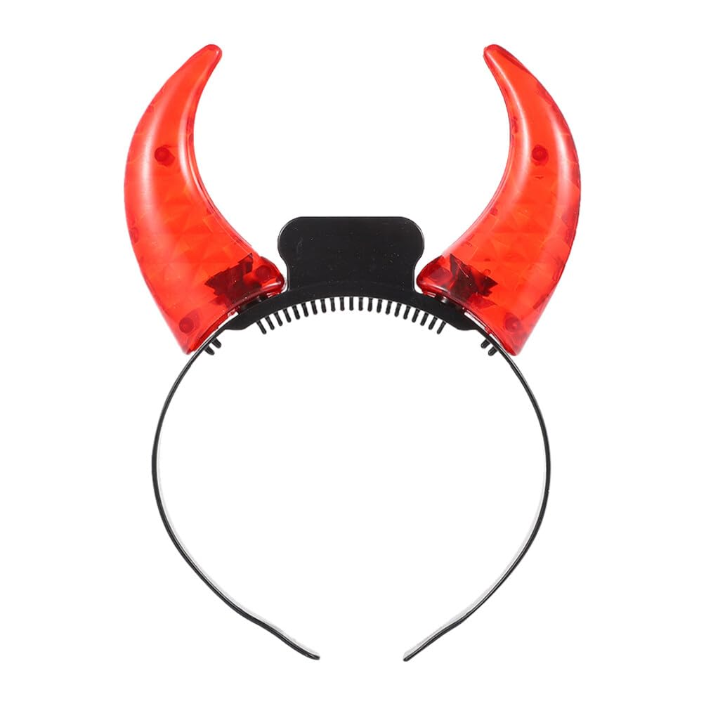 FRCOLOR LED Devil Horn Headband, Light Up Devil Horns Hairband ...