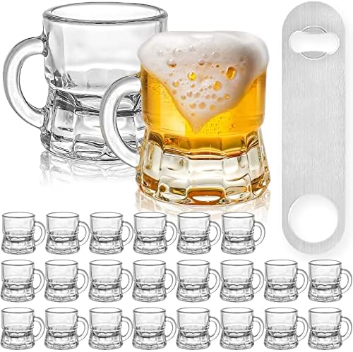 Amazon.com | TOPZEA Set of 24 Mini Beer Mug, 5oz Mason Beer Mug Glass ...