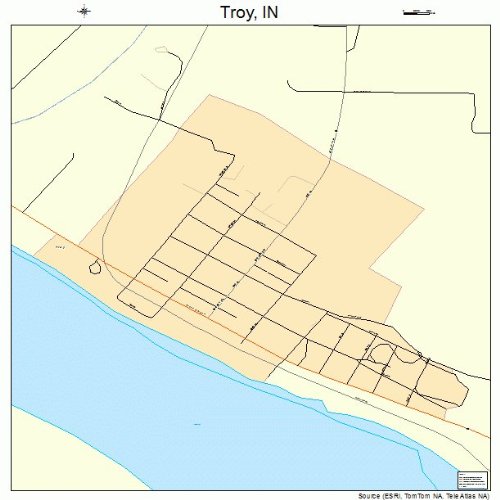 Amazon.com: Large Street & Road Map of Troy, Indiana IN - Printed ...