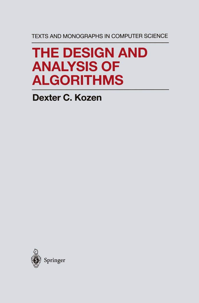 The Design And Analysis Of Algorithms Monographs In Computer Science
