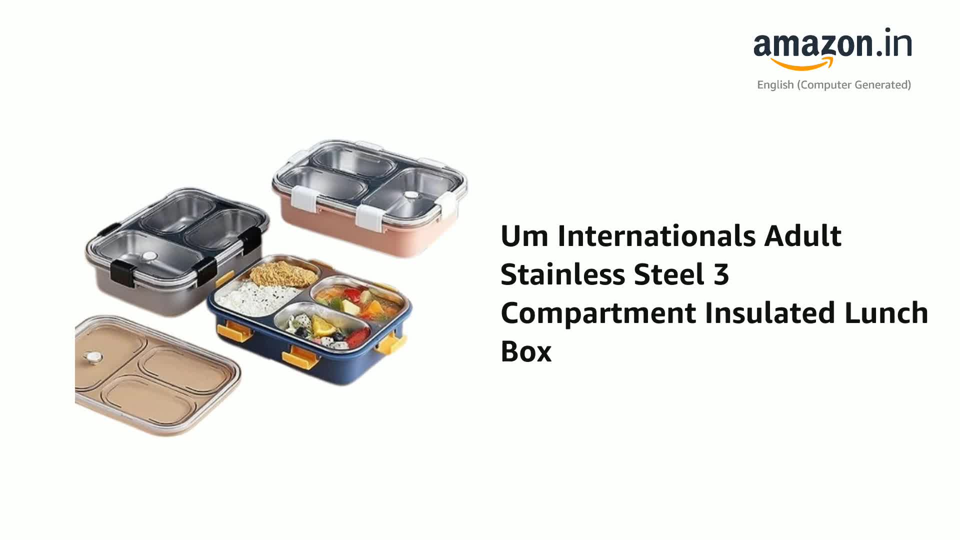 Watch Um Internationals Adult Stainless Steel 3 Compartment Insulated ...
