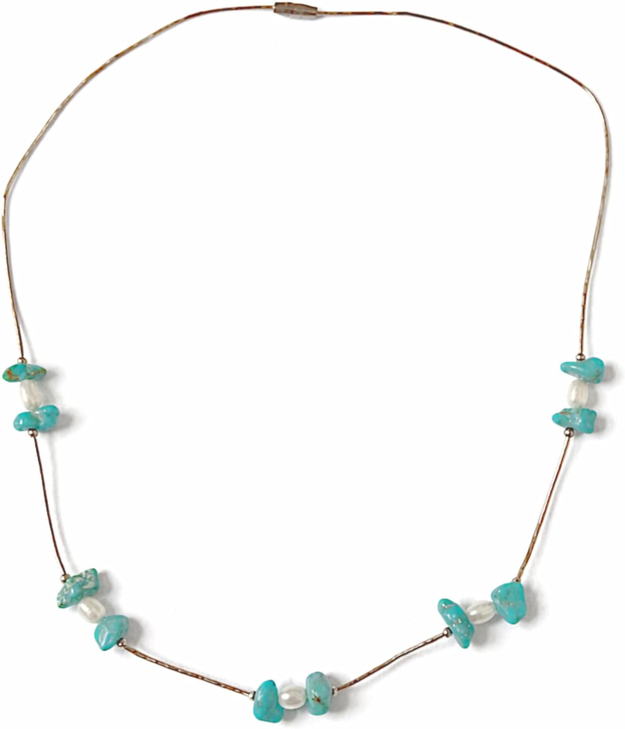 Amazon.com: Roger Enterprises Turquoise Nugget Necklace with Liquid ...