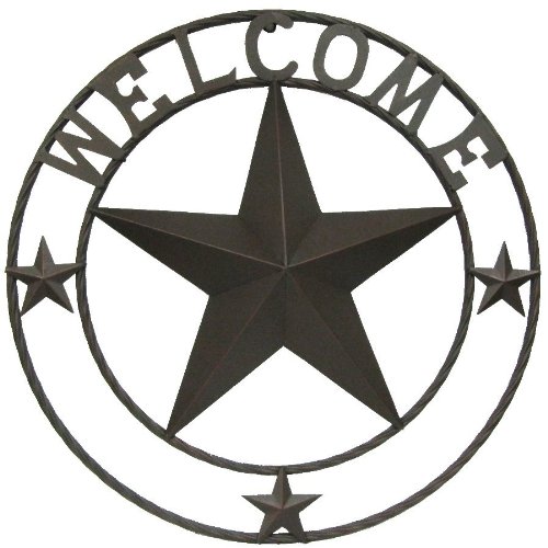 Amazon.com: LL Home Metal Circled Star with Welcome Sayings : Home ...