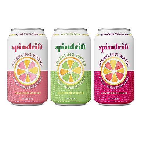 Snapklik.com : Spindrift Lemonade 3 Flavor Variety 20 Pack,12 Fl Oz