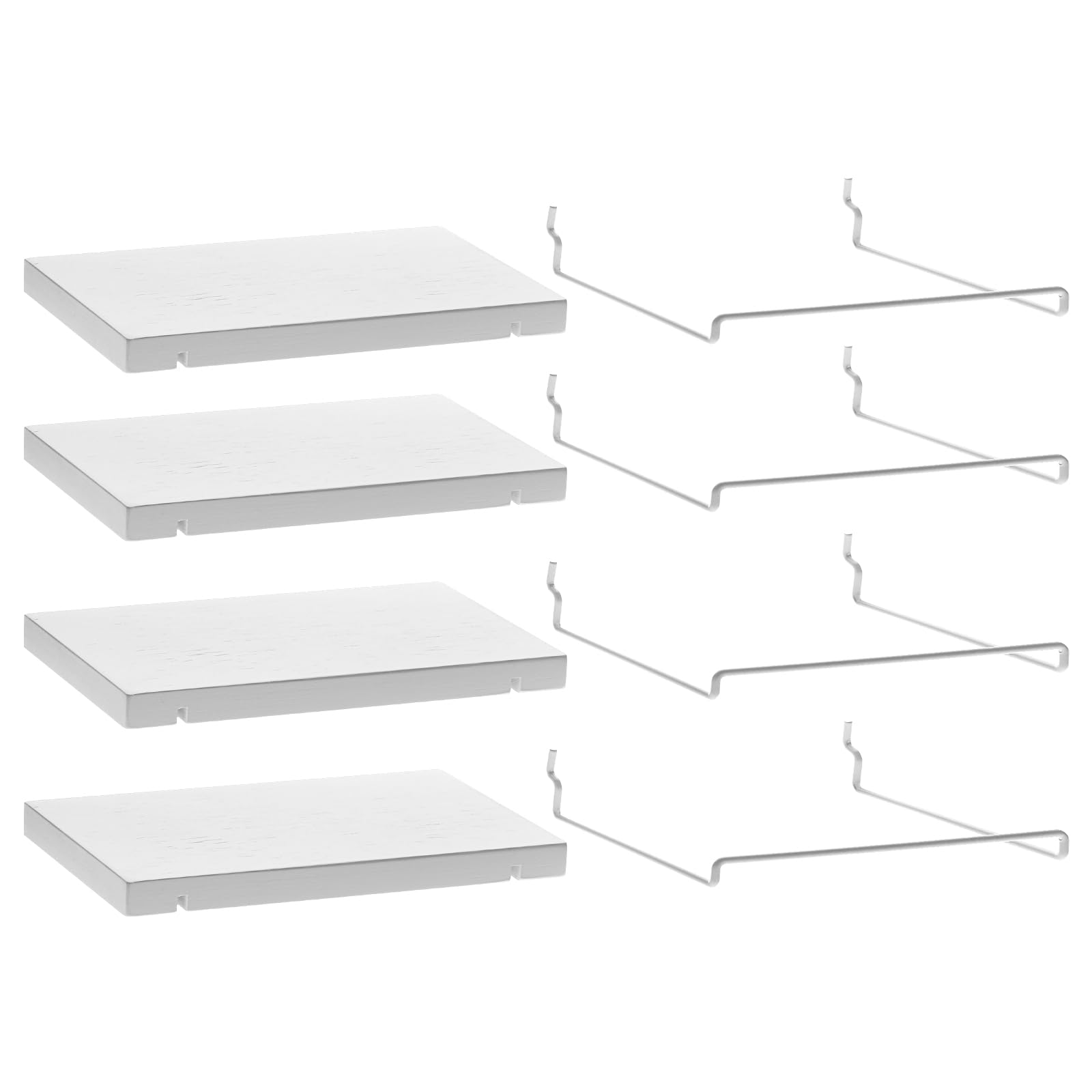 BTSKY 4PCS Pegboard Shelf Kit with 4 Metal Pegboard Hooks, Fiberboard ...