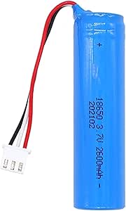 3.7v 2600mah 18650 1S1P 9.62wh Lithium Li-Ion Battery, Rechargeable with PCB and JST Connector,3 ...