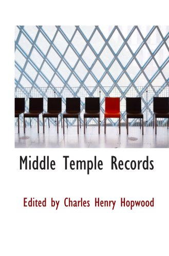 Amazon.com: Middle Temple Records: 9780554799186: by Charles Henry ...