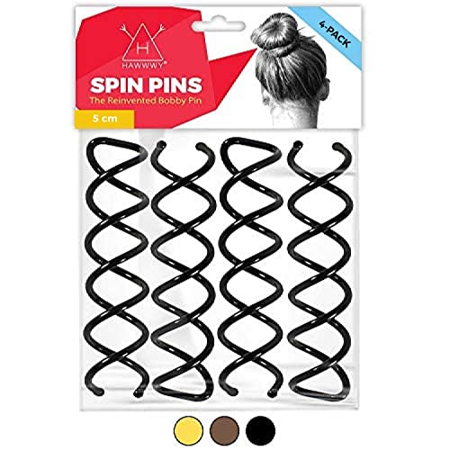 Hawwwy Spiral Spin Pins – 4 Pack Premium Black Spin Pins | Easy & Fast ...