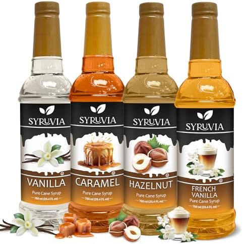 Amazon.com: Syruvia Coffee Syrup Variety Pack: Vanilla, Caramel ...