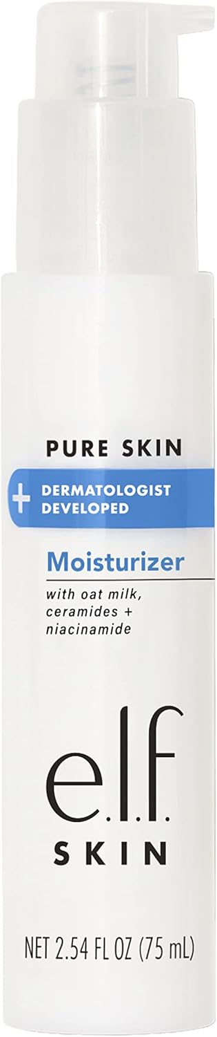 e.l.f. Pure Skin Moisturizer, Creamy & Weightless Daily Moisturiser for ...