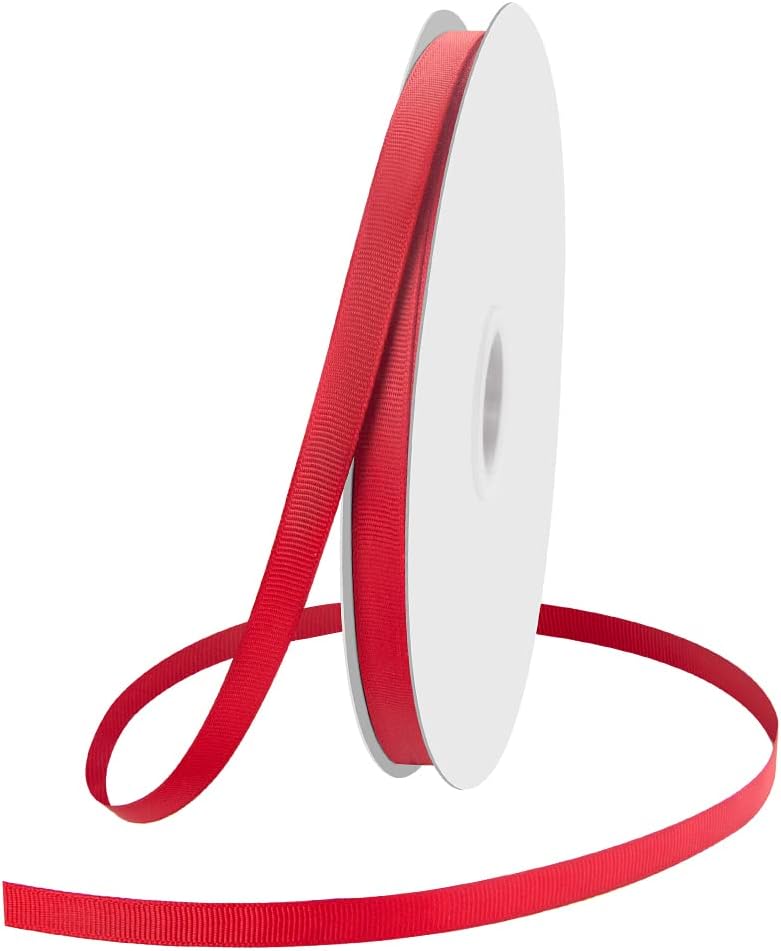 Amazon.com: 3/8" X 100 Yards Red Grosgrain Ribbon, Premium Grosgrain ...