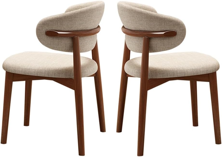 Mid Century Modern Wooden Dining Chairs Upholstered with Curve Padded ...
