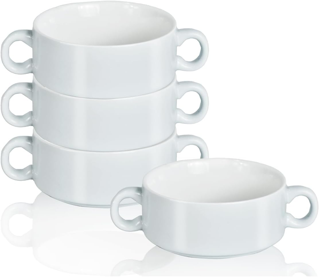 Amazon.com | TAOCIGOU French Onion Soup Bowls with Handles, 12-Ounce ...