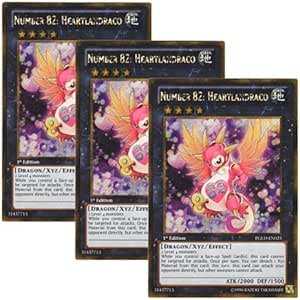 Amazon.co.jp: ★ 3枚セット ★遊戯王 英語版 PGLD-EN025 Number 82: Heartlandraco No.82 ハートランドラコ (ゴールドシークレットレア ...