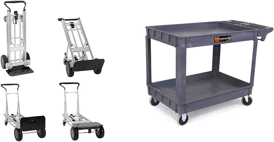 Cosco 12323ASB1E Handtruck, 4 in 1, Steel & Wen 500-Pound Capacity 46 ...