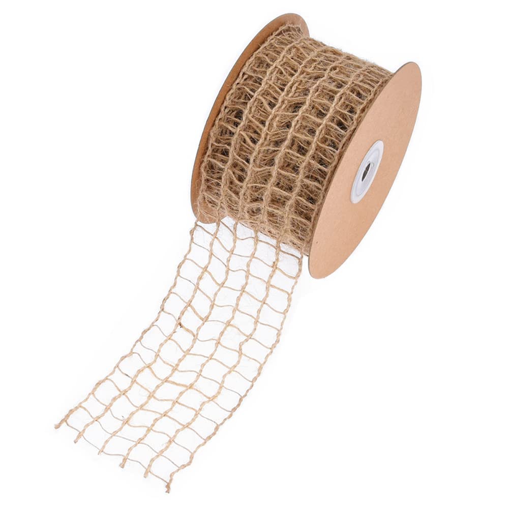 Amazon.com: 1 Roll Mesh Burlap Wired Ribbon Mesh Burlap Fabric Ribbon ...