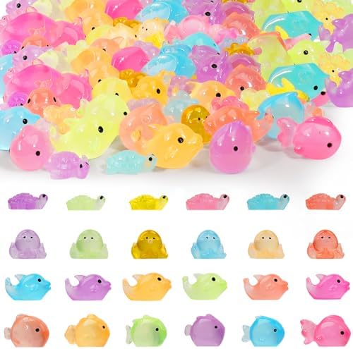 Amazon.com: Mini Resin Animals Figures to Hide 72 PCS Luminous Tiny ...