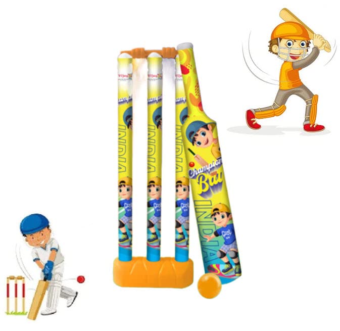 Cricket Kit Set for Kids 3 Stumps with 1 Bat and 1 Ball for Playing ...