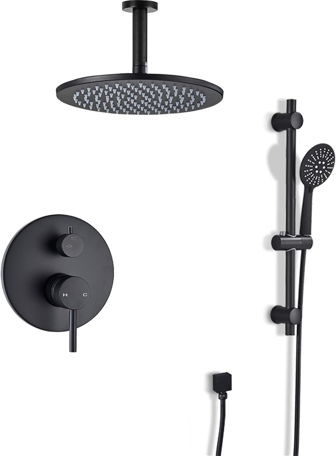 Amazon.com: Shower System, Wall Mounted Slide Bar Shower Faucet Set for ...