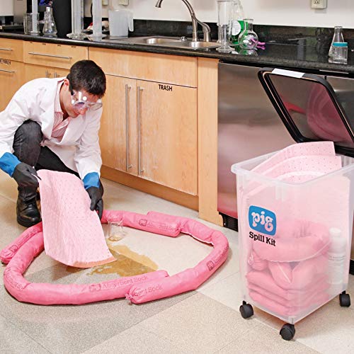 New Pig Quick Response Chemical Spill Kit; Portable, See-Thru Container ...