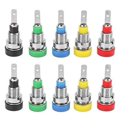 10 Pcs Banana Socket, 5 Colors 2mm Banana Jack Female Panel Mount ...