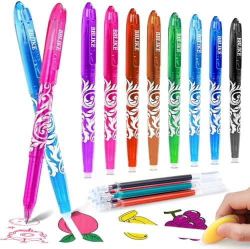 12 Erasable Pens Eraser Pen, Rub Out Pens for Kids Adults, Erasable Pen ...