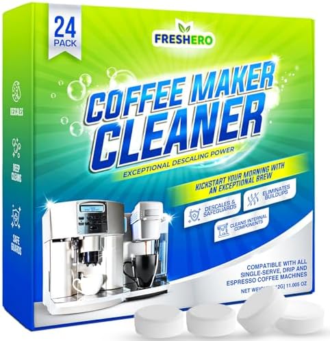 Coffee Maker Cleaner & Descaler Tablets - 24 Pack, Descaling and ...