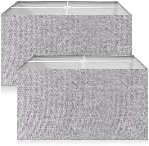 Rectangular Drum Lampshade (6.5x12) (6.5x12) x 9 Bavarian Gray Fabric ...