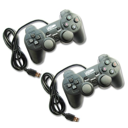 Amazon.com: 2 x USB PC Computer Double Shock Game Controller Joystick ...