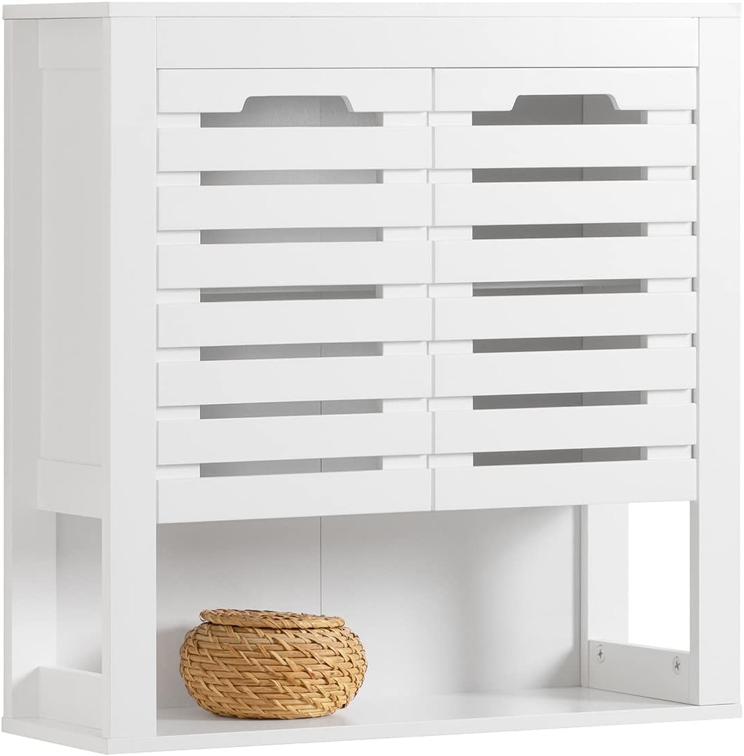 SoBuy Meuble Haut Armoire de Toilettes Salle de Bain Suspendue Placard ...