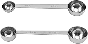 2PCS Stainless Steel Measuring Spoons Set, 30g /15g/5g Double Sided ...