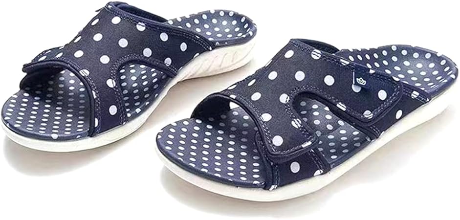 Amazon.co.jp: サンダルとスリッパ女性のアウターウェアワンシェイプウェーブポイントオープントゥカジュアルレディースビーチサンダルと ...