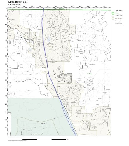 ZIP Code Wall Map of Monument, CO ZIP Code Map Laminated: Amazon.com ...