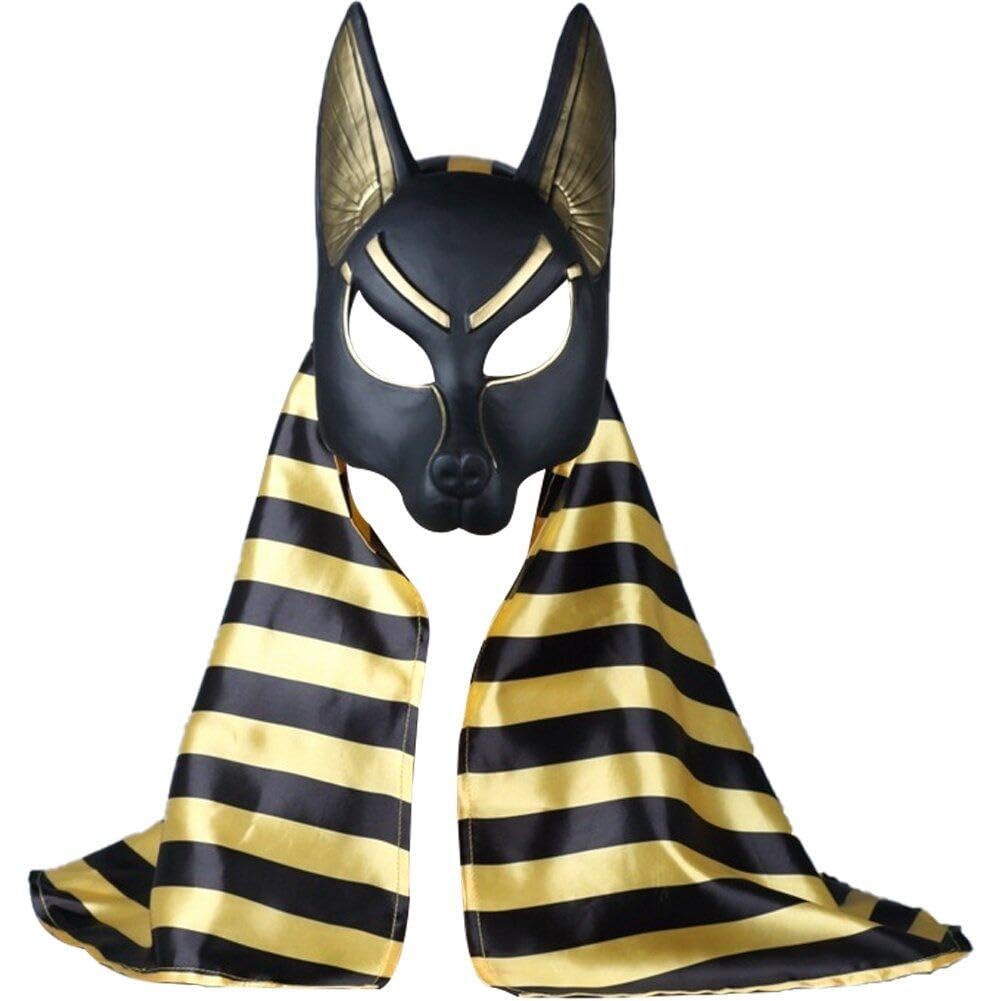 Egyptian Anubis Cosplay Face Mask Pvc Head Helmet Costume Party Prop ...