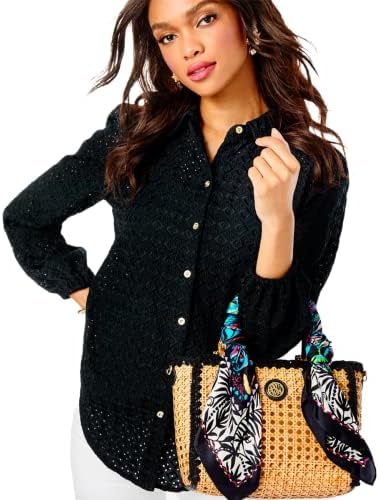 Amazon.com: Lilly Pulitzer Greydon Cane Mini Tote Natural x Onyx ...