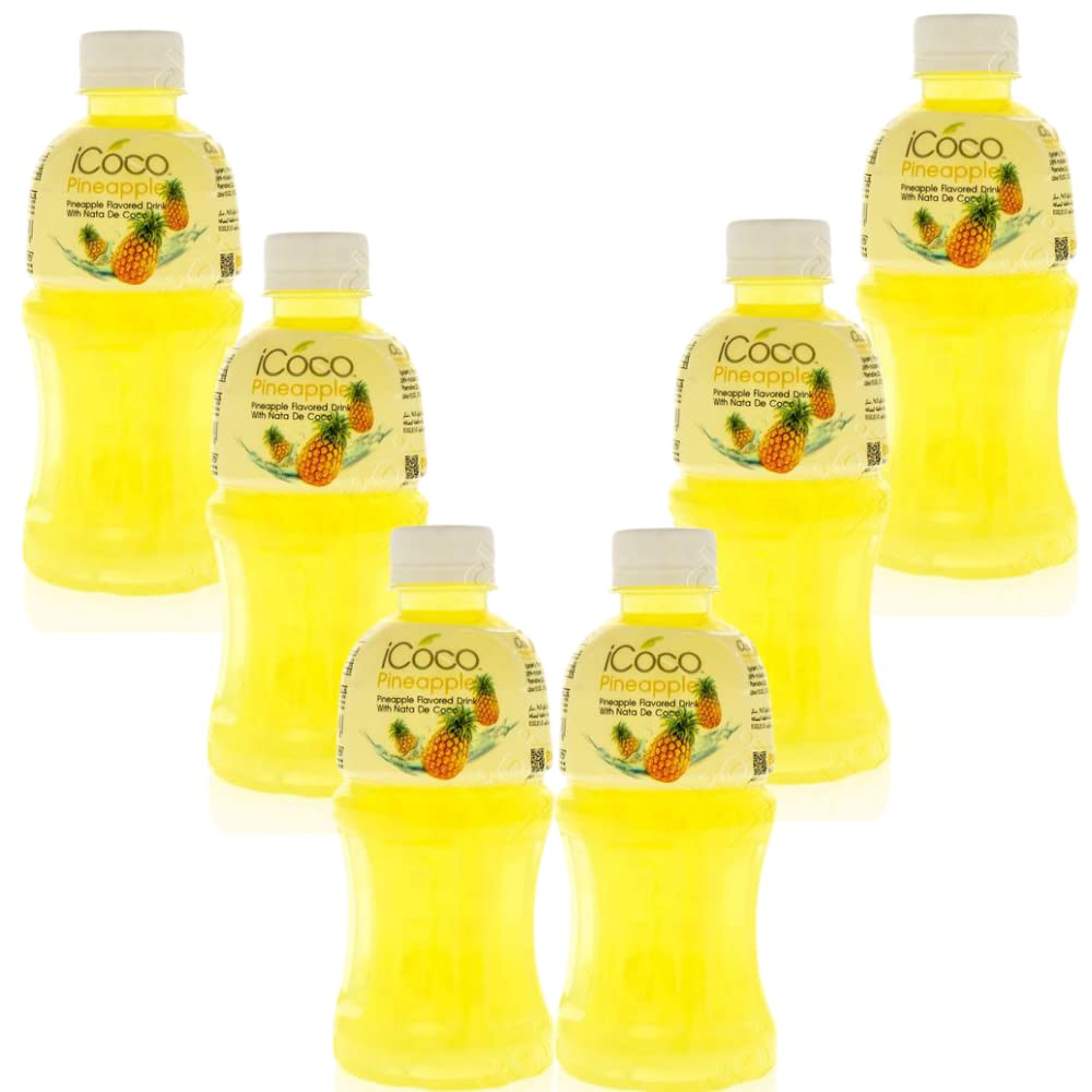 iCoco Fruit Juice with 25% NATA De Coco Full of Fruit Fibers No Added Colors 300ml (Pack of 6 ...