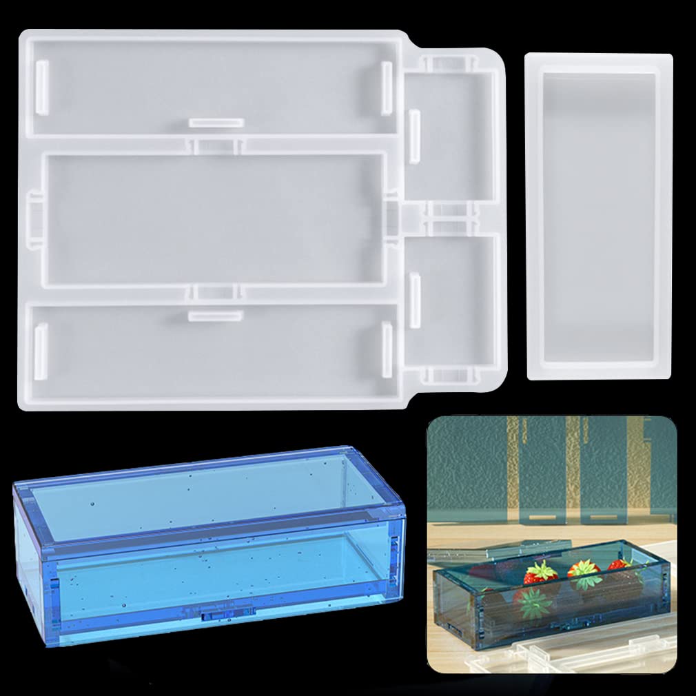 Amazon.com: iSuperb Rectangle Box Resin Mold Domino Box Mold Pencil ...